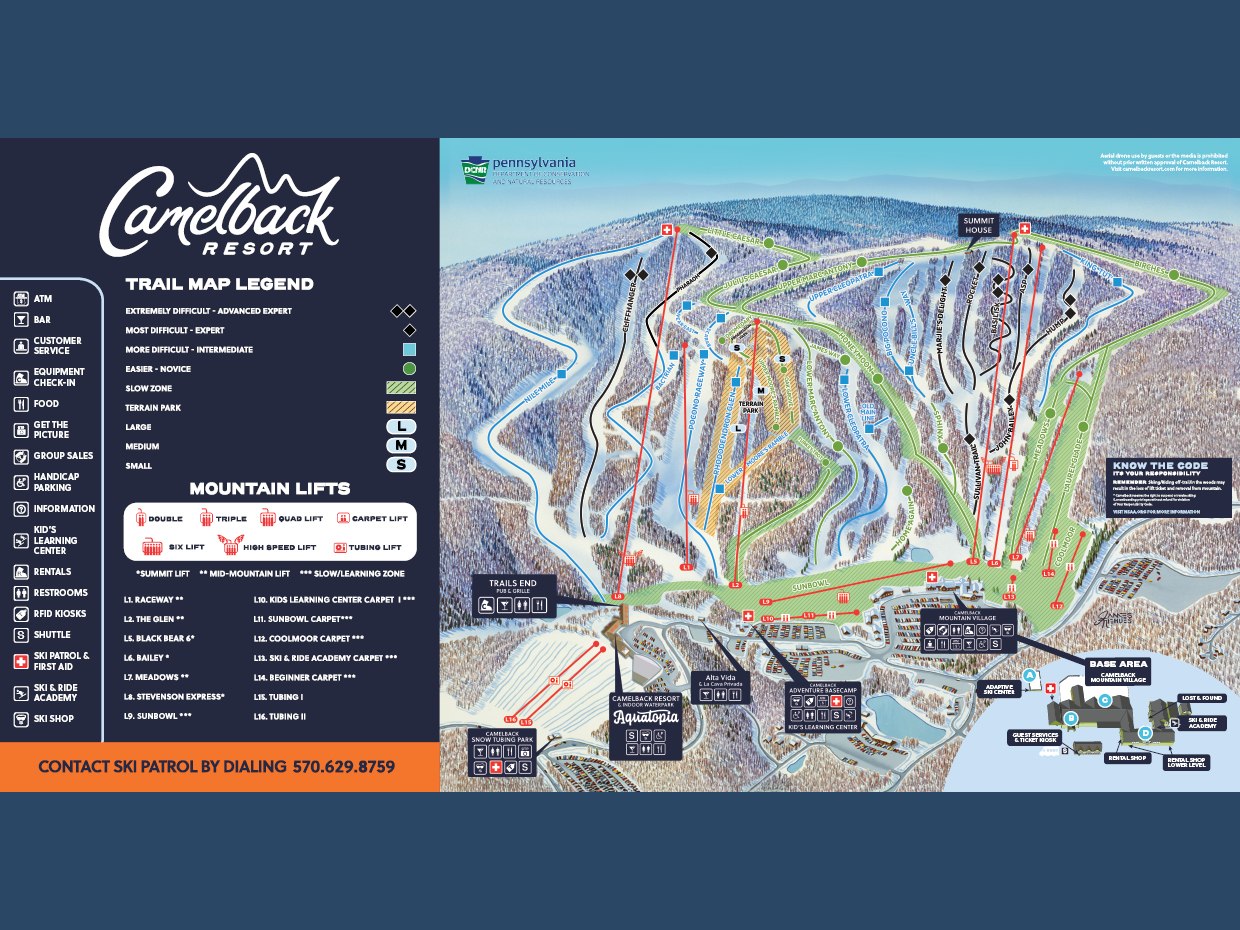 Camelback Resort Map | Poconos, Tannersville PA