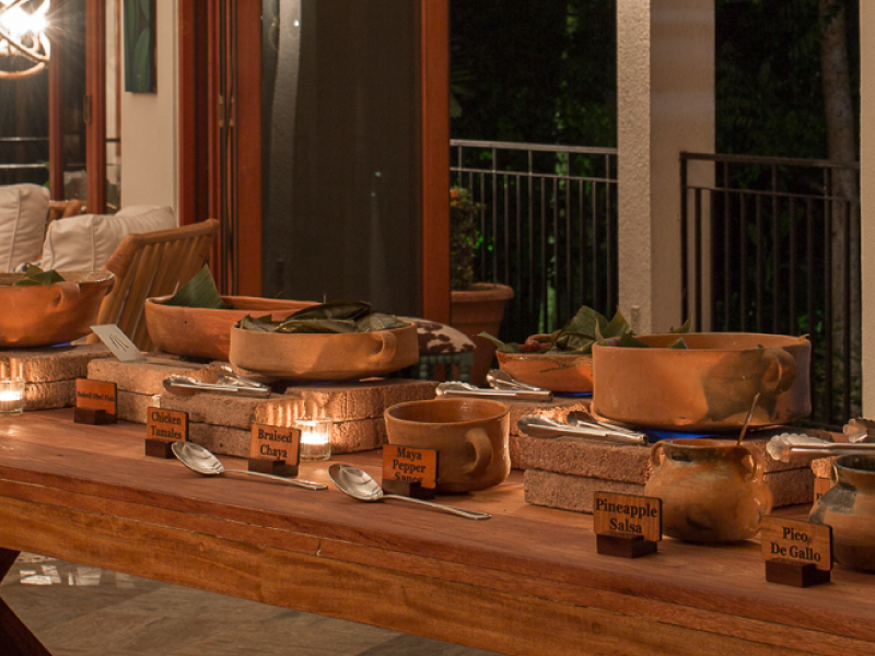 Traditional Mayan buffet dinner
