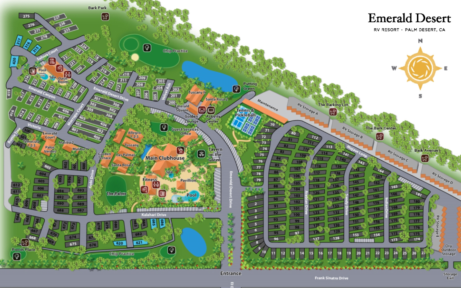 Explore Emerald Desert RV Resort Map