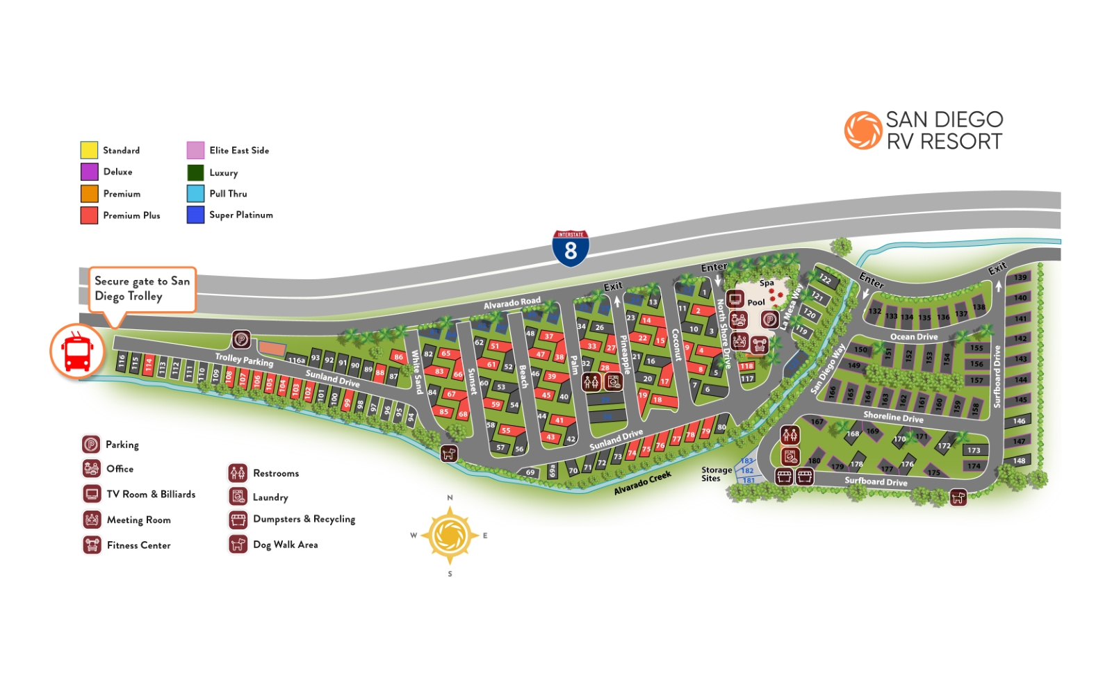 Resort Map - San Diego RV Resort