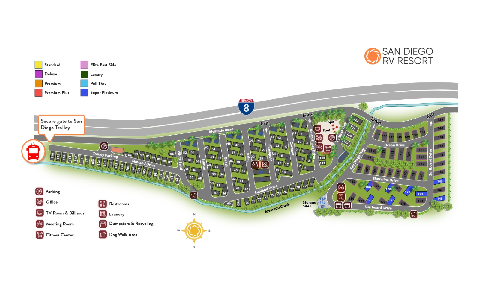 Resort Map - San Diego RV Resort