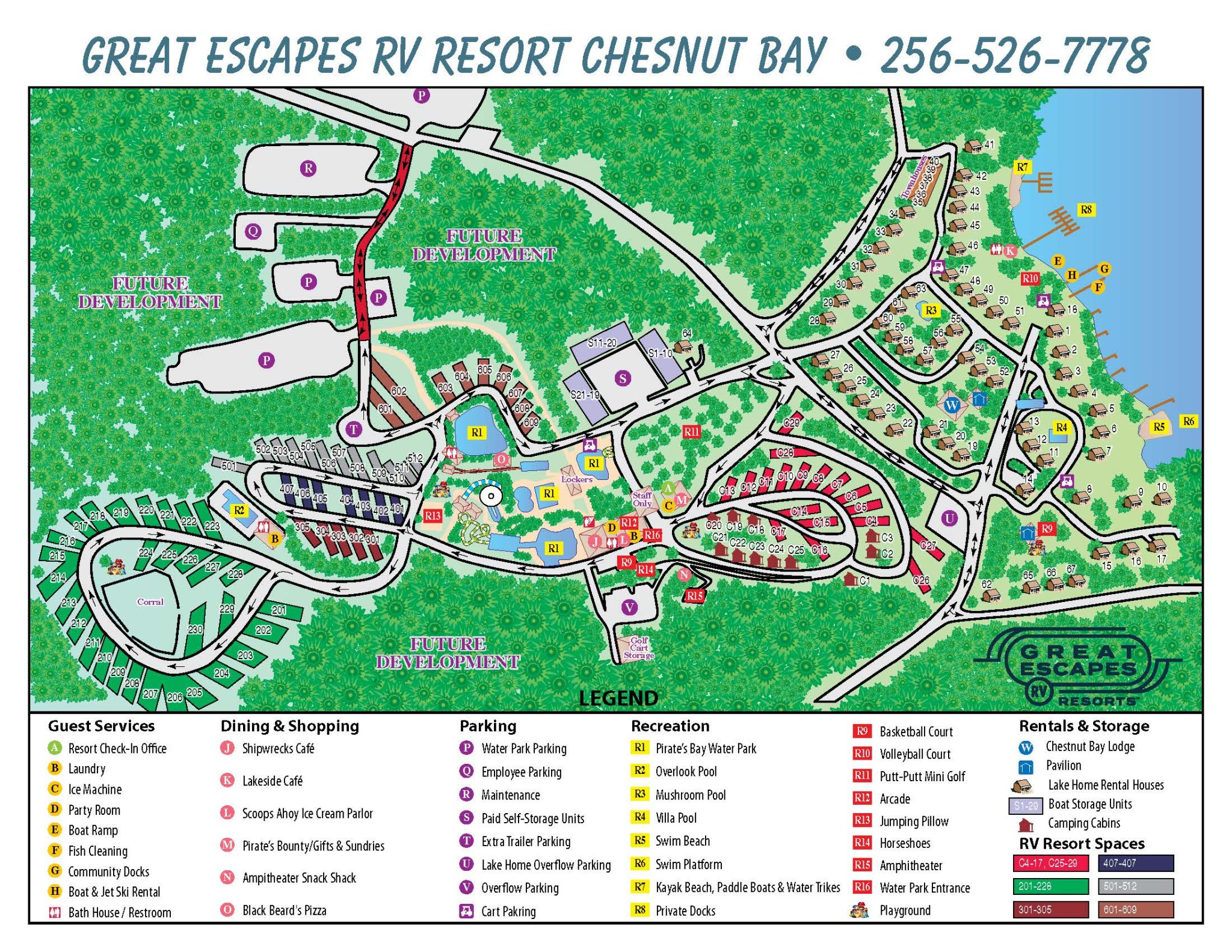 Leesburg Resort Hotel Map | Chesnut Bay Resort