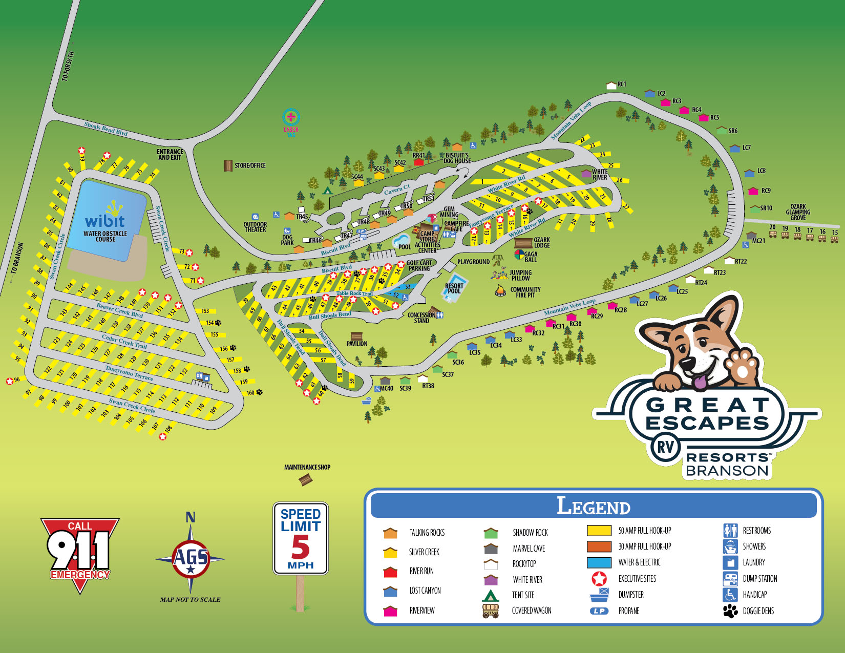 Park Map | Great Escapes Branson RV Resort