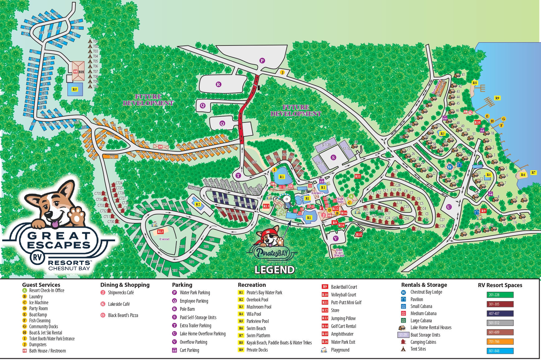 Park Map - Great Escapes Chesnut Bay